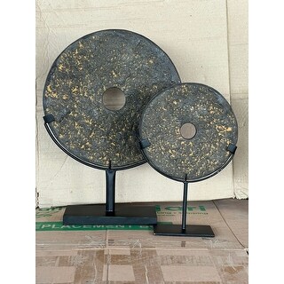 Approx. 18" High Lava Stone Disk with Iron Stand - Bed Bath & Beyond ...