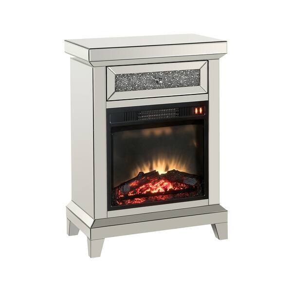 ACME Noralie Fireplace in Mirrored and Faux Diamonds - Bed Bath ...