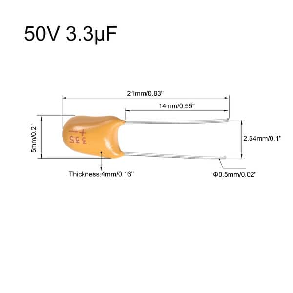 Tantalum Capacitor, 50V 2 Pin Radial Dipped Tantalum Bead Capacitors ...
