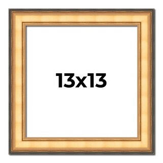 13x13 Frame Gold Plein Aire Solid Wood Picture Frame Width 2 Inches ...