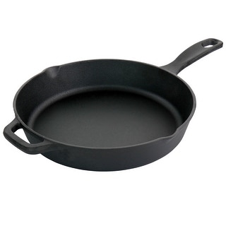 Oster Castaway 12 Inch Cast Iron Round Frying Pan with Dual Spouts ...