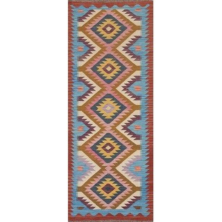 South Western Kilim Runner Rug Hand-Woven Oriental Wool Carpet - 2'9"x8 ...
