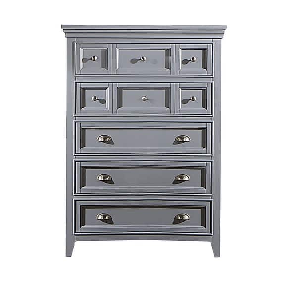 Lile 50 Inch Tall Dresser Chest, 6 Drawer, Crown Molding, Solid Wood ...