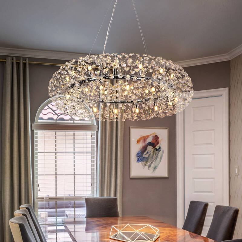 20/28-Light Modern Large Round Sputnik Firework Crystal Chandelier for ...