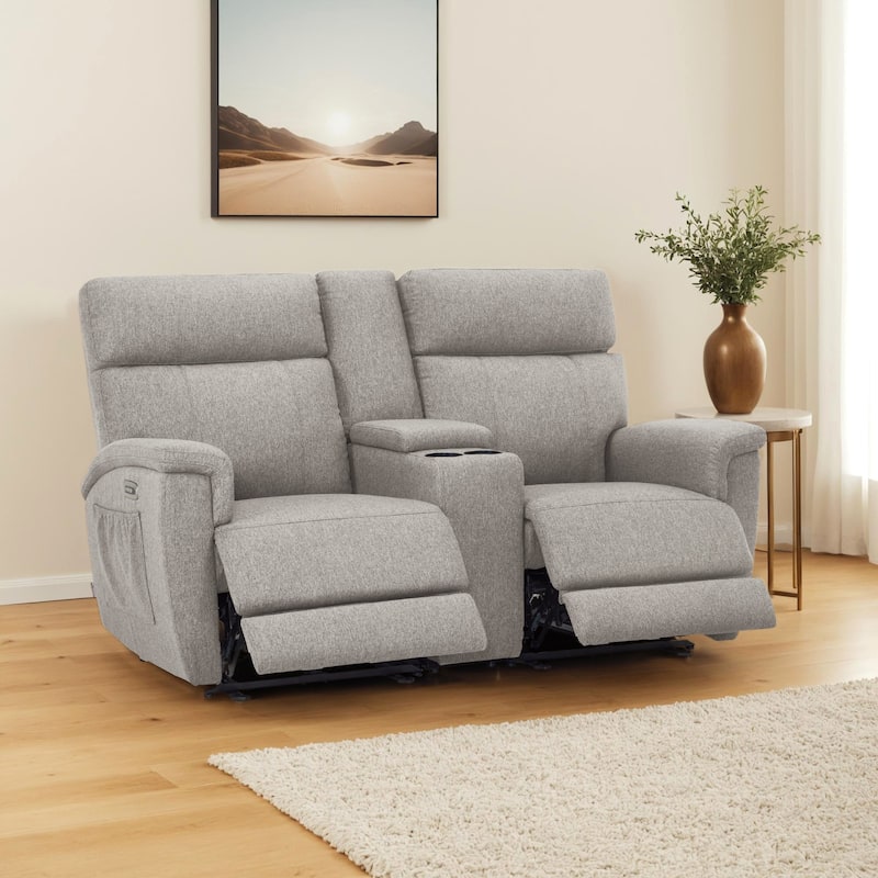 MCombo 60.2" Power Loveseat Recliner Sofa with Massage and Dual Heating ...