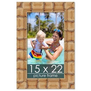 15x22 Bamboo Natural Complete Wood Picture Frame with UV Acrylic, Foam ...