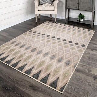 Ironstone Clarendon Grey Diamond Stain Resistant Indoor Area Rug - Bed ...