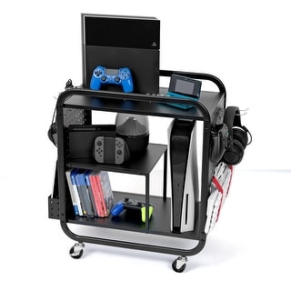 Gaming Organizer Cart with Multi-Level Storage and Wheels - Bed Bath ...