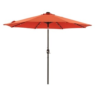 9 ft. Steel Market LED Light Tilt Patio Umbrella Without Base - Bed ...