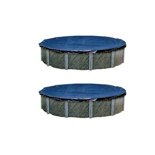 Swimline 15 Foot Round Above Ground Winter Swimming Pool Cover, Blue (2 ...