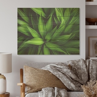 Designart "Greenerys Gaze" Plants Wood Wall Decor - Traditional Green ...