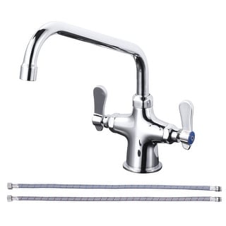 WOWOW Double Handle Deck Mount Commercial Standard Kitchen Faucet - Bed ...