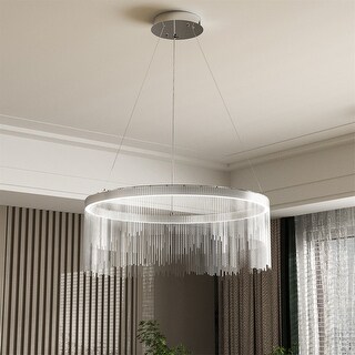 Crystal Chain Pendant Light Elegant Hanging Lamp Fixture Livingroom ...
