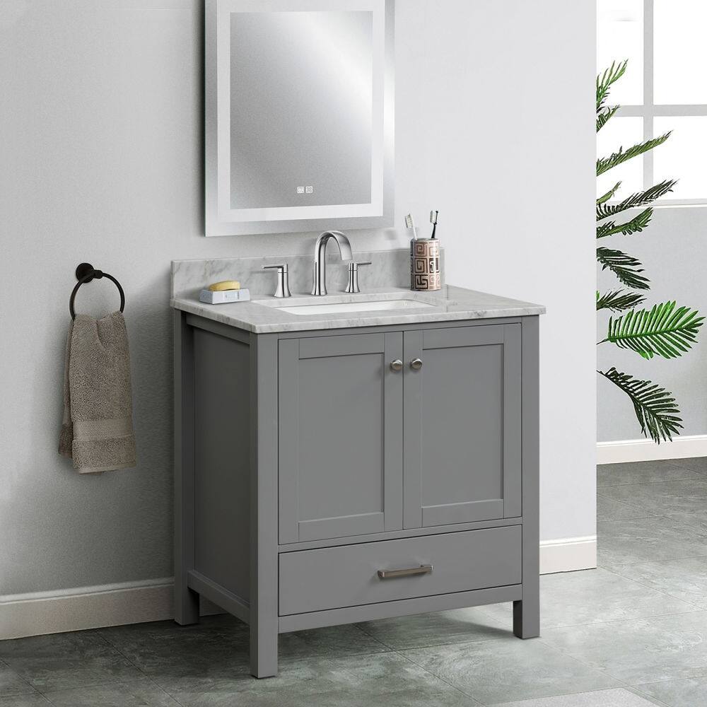 30" Single Solid Wood Bathroom Vanity Set - Overstock - 34117191