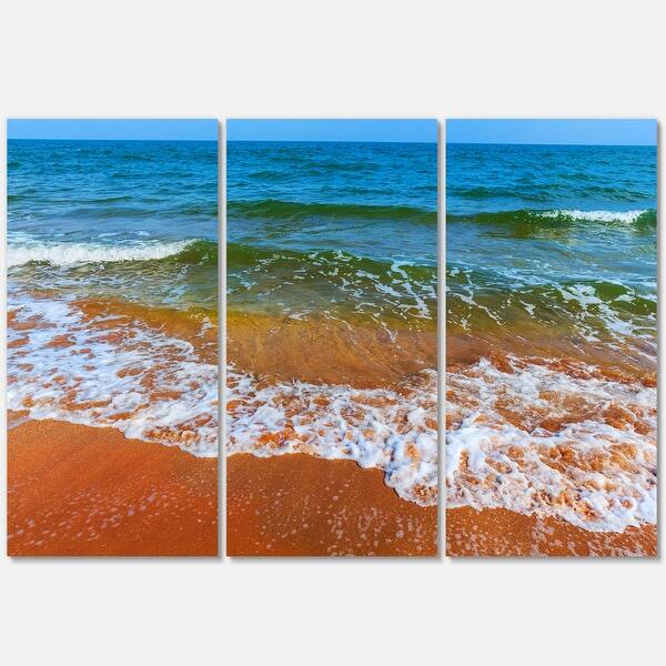 Summer Seashore with White Waves - Modern Beach Metal Wall At - 36Wx28H ...