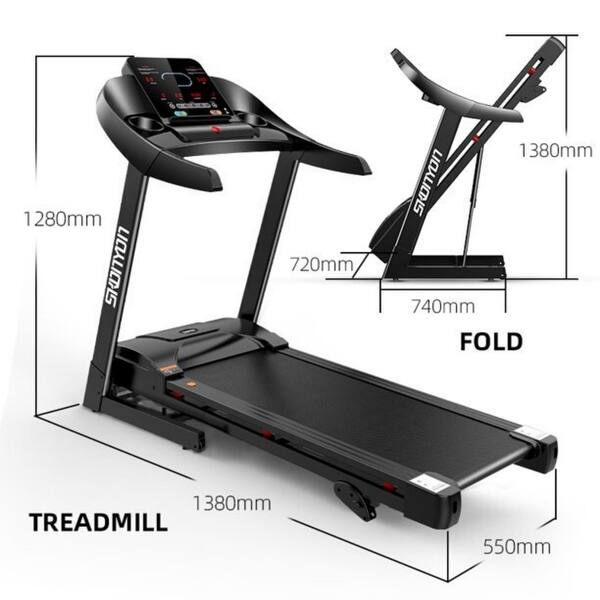 2.5HP Folding Electric Treadmill with LED Display and Cup Holder - Bed ...