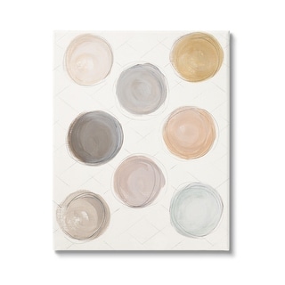 Stupell Dull Paint Circles Quilted Beige Linen Backdrop Canvas Wall Art ...