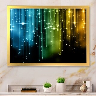 Designart "Glowing Lights Matrix Art" Modern Framed Art Print - Bed ...