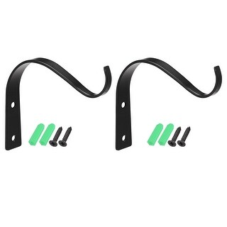 2pcs Iron Wall Hooks 4.5 Inch Black Hanging Bracket for Hanging ...