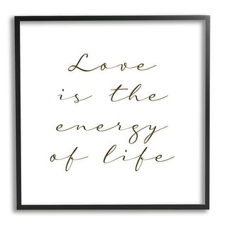 Stupell Love Is Energy of Life Phrase Motivational Romantic Framed Wall ...