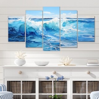 Designart "Blue Ocean Sapphire Infinity The Ocen II" Landscapes ...