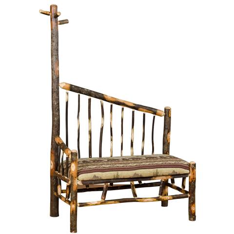 Hickory Log Hall Bench - Overstock - 33634225