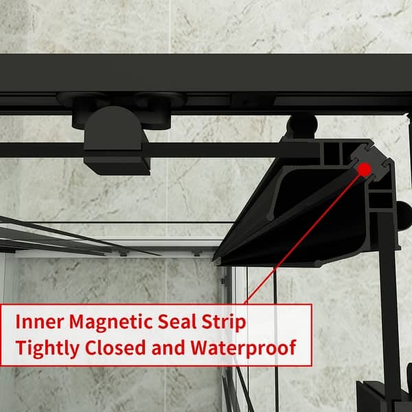 Elegant Corner Entry Enclosure in Sliding Shower Doors Enclosure 34 in. W x 34 in. L x 72 in. H ...