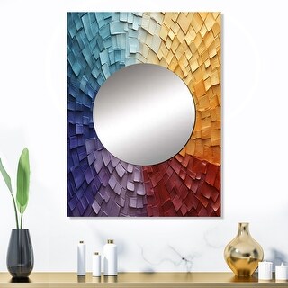 Designart "Minimalism Colors In Harmony IV" Rainbow Mirror Beige ...
