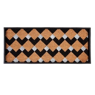 Jani Natural & Recycled Rubber Boot Tray with Cross Embossed Coir ...