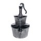 Alpine Corporation 27in Outdoor Rustic 2Tier Barrel and Pump Water ...
