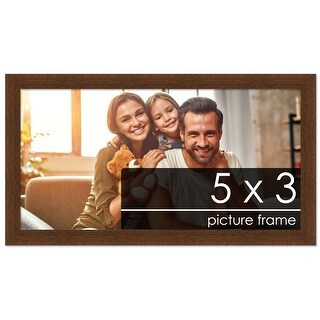 5x3 Traditional Walnut Complete Wood Picture Frame with UV Acrylic ...