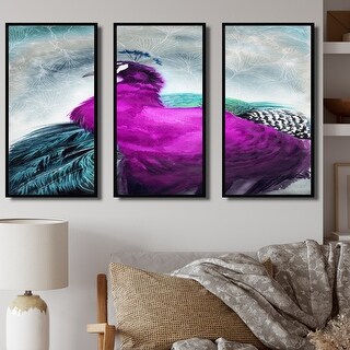 Designart "Peacock With Bright Purple Plumage And Violet Tail ...