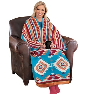 Aztec Southwest Pattern Wearable Cuddle Wrap Blanket - Bed Bath ...