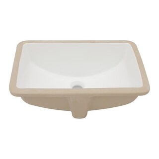 Ceramic Rectangular Undermount Bathroom Sink with Overflow - Bed Bath ...