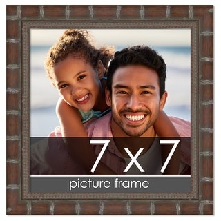 7x7 Bamboo Wood Tone Complete Wood Square Picture Frame with UV Acrylic ...
