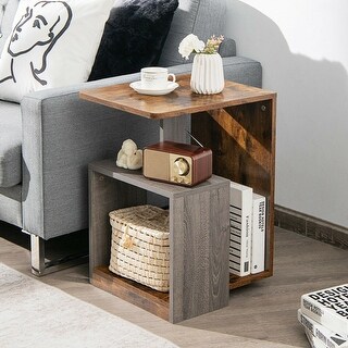 3-Tier End Table with Open Storage Shelf for Living Room Bedroom - Bed ...