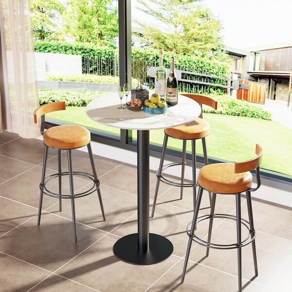 Tall Round Bistro Pub Table Sintered Stone Top BarTable On Sale Bed Bath Beyond 40212008