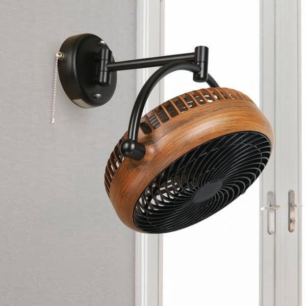 Walnut Finish 10-inch Wall Fan - Bed Bath & Beyond - 29801313