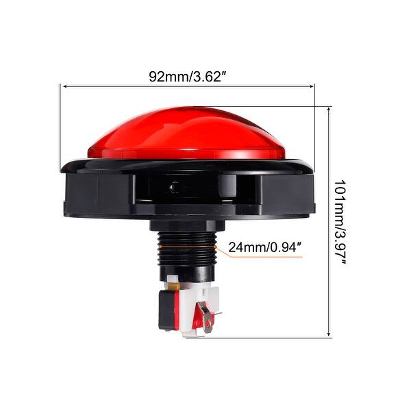 Starts Arcade Buttons ABS Black Edge Octagonal Box Convex Round 12V ...