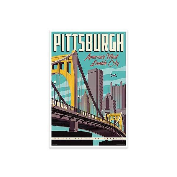 Pittsburgh Most Livable City Travel Poster Print On Acrylic Glass by ...