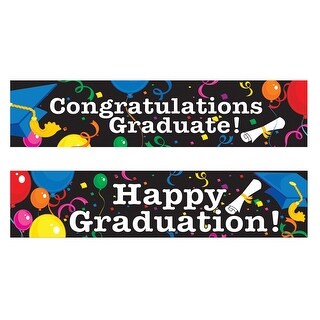 Set of 2 Black and White Graduation Banners - 5' - Bed Bath & Beyond ...