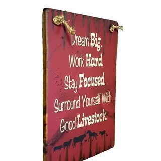 Cowboy Signs Wood Wall Hanging Dream Big Work Hard Livestock Wood 8278 ...