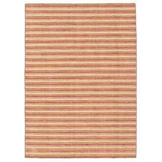 ECARPETGALLERY Flat-weave Manhattan Brown, Red Wool Kilim - 4'7 x 6'7 ...