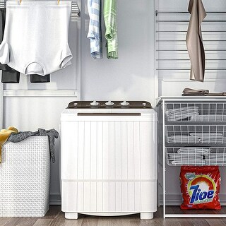 Home Use 16.5Lbs Semi-automatic Twin Tube Washing Machine White - Bed ...