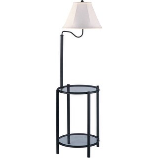 Glass End Table Floor Lamp, Matte Black, CFL Bulb Included - Bed Bath ...