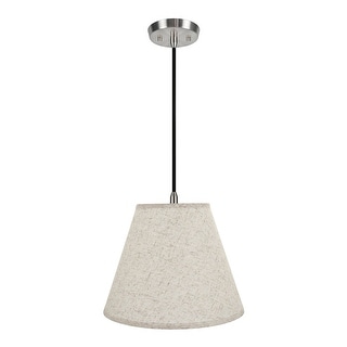 Aspen Creative 1-Light Fabric Lamp Shade Hanging Pendant, Flaxen - SATIN NICKEL - SATIN NICKEL ...