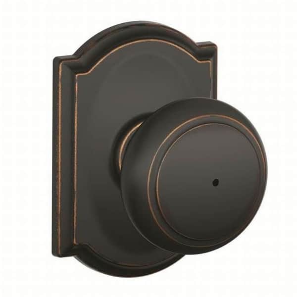 Schlage Andover Privacy Door Knob Set with Decorative Camelot Trim ...