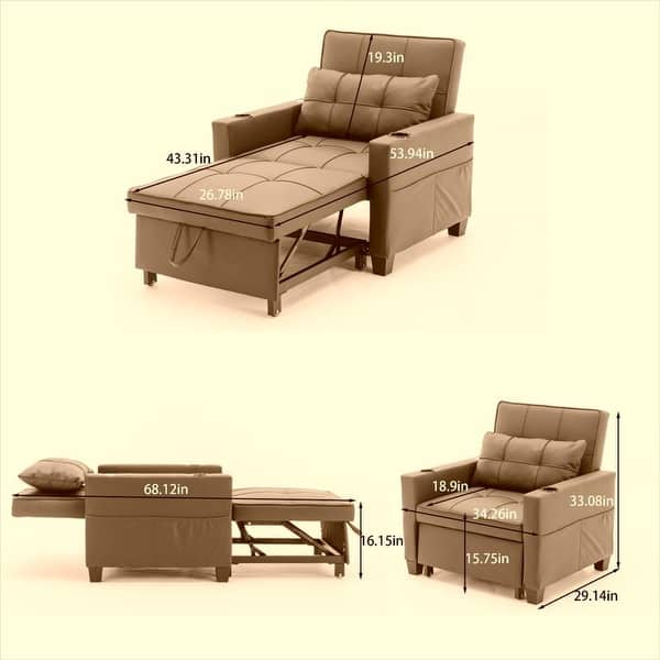 3-in-1 Pull Out Sleeper Chair Beds with USB Ports - Bed Bath & Beyond ...