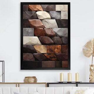 Designart "Bean Stone Collage I" Stone Geode Framed Canvas Art Print ...