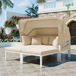3-Piece Versatile Outdoor Daybed with Retractable Canopy by Leisure ...